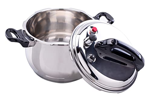 Bene Casa Stainless-Steel, 5.3-quart Pressure Cooker, 5-liter Capacity. Olla de Presion.