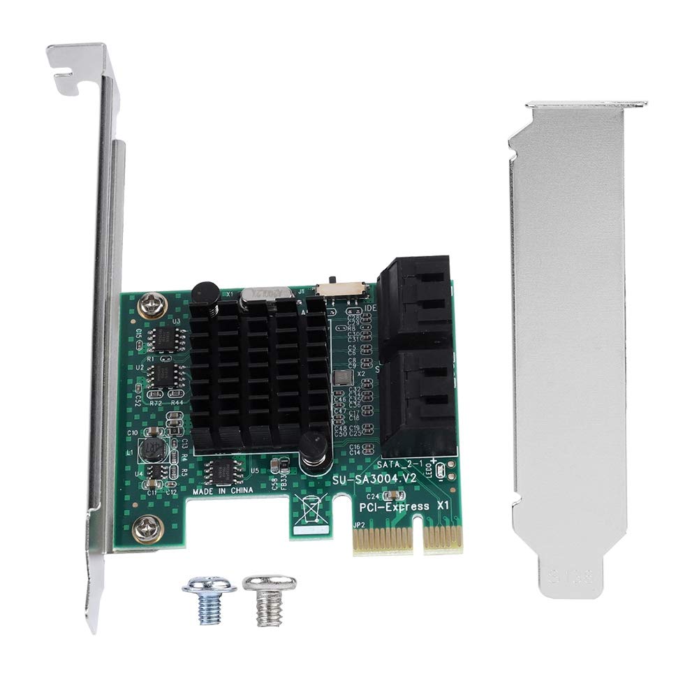 SATA 3.0 Expansion Card, 4Port PCIE to SATA 3.0 Expansion Controller Card, Rear SATA3.0 Interface, 4U, 2U Universal, Thick GoldPlated PCIE Interface, Fourlayer Circuit Board, Three Modes