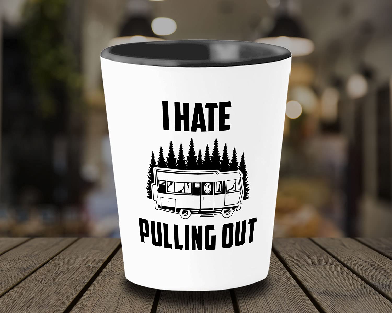 Bubble Hugs Adventurer Shot Glass 1.5oz - I Hate People - Camping Lover Mountain Hiker Forest Outdoor Activity Tent Journey Traveler