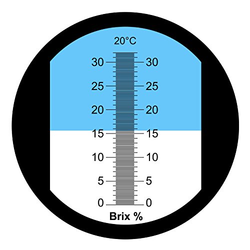 Brix Refractometer Range 0-32% Brix with 0.2% Division, for Brandy, Beer, Fruits, Cutting Liquid
