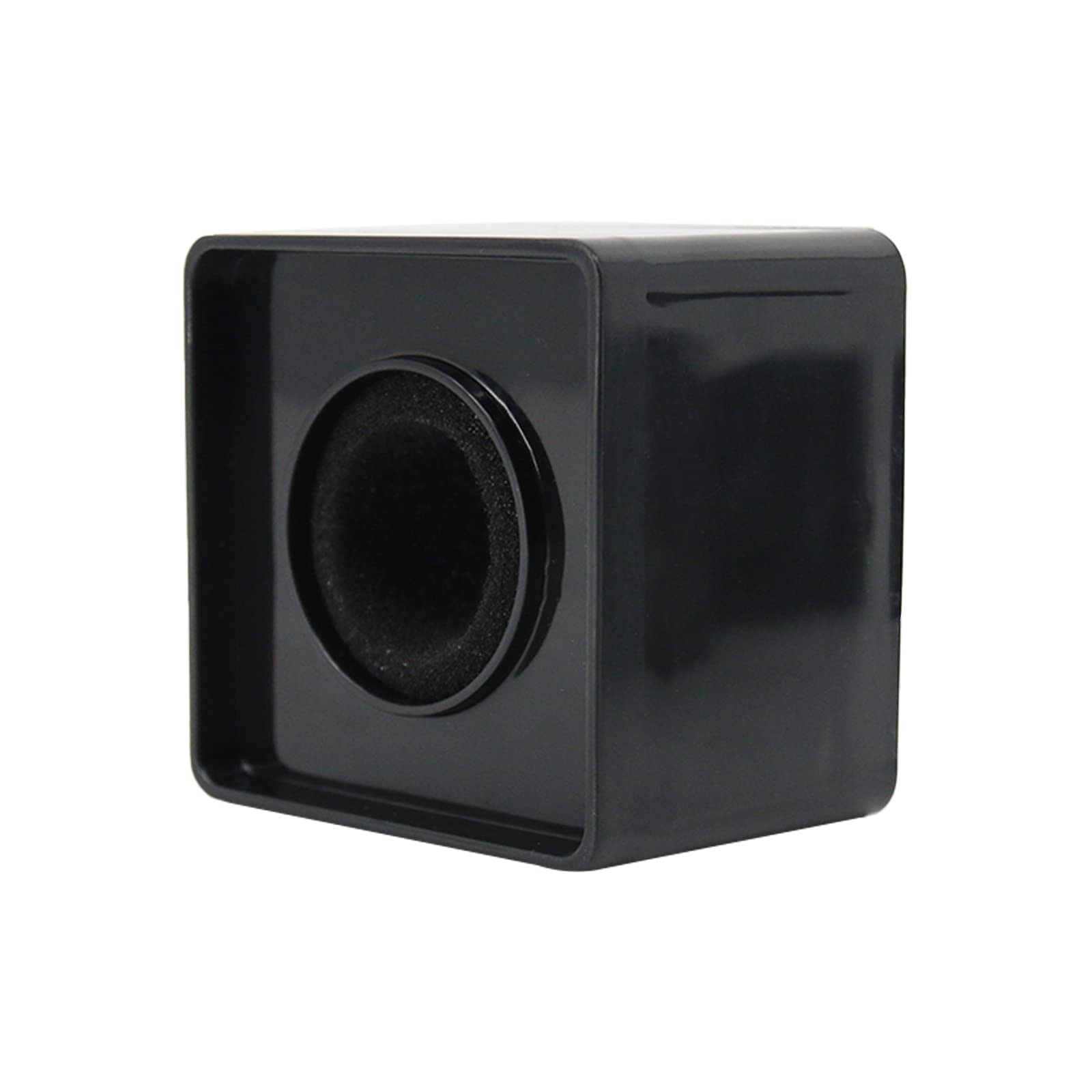 YaeGarden 4-Pack Microphone Flag Station Portable Square Cube Shaped Interview Mic Flag Station Logo Superior ABS Material, Black