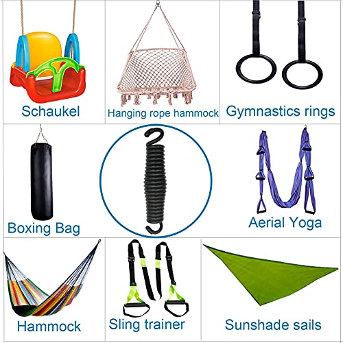 BLASCOOL Hammock Chair Porch Swing Springs - Pack of 2 Black Spring 1600Lbs Heavy Duty Hanger Ceiling Mount Spring(Pack of 2)