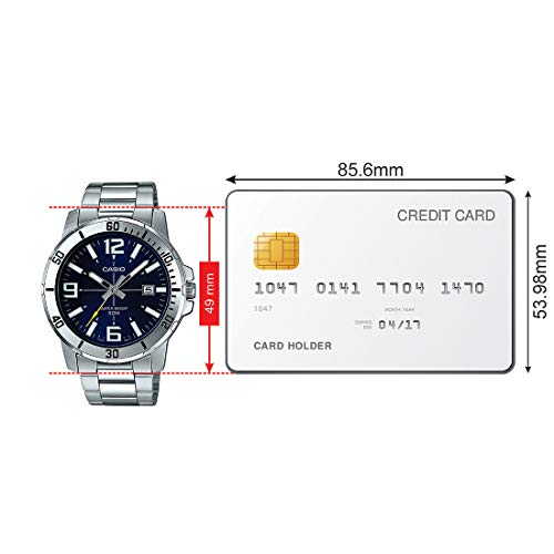 Casio MTP-VD01D-2BV Men's Enticer Stainless Steel Blue Dial Casual Analog Sporty Watch