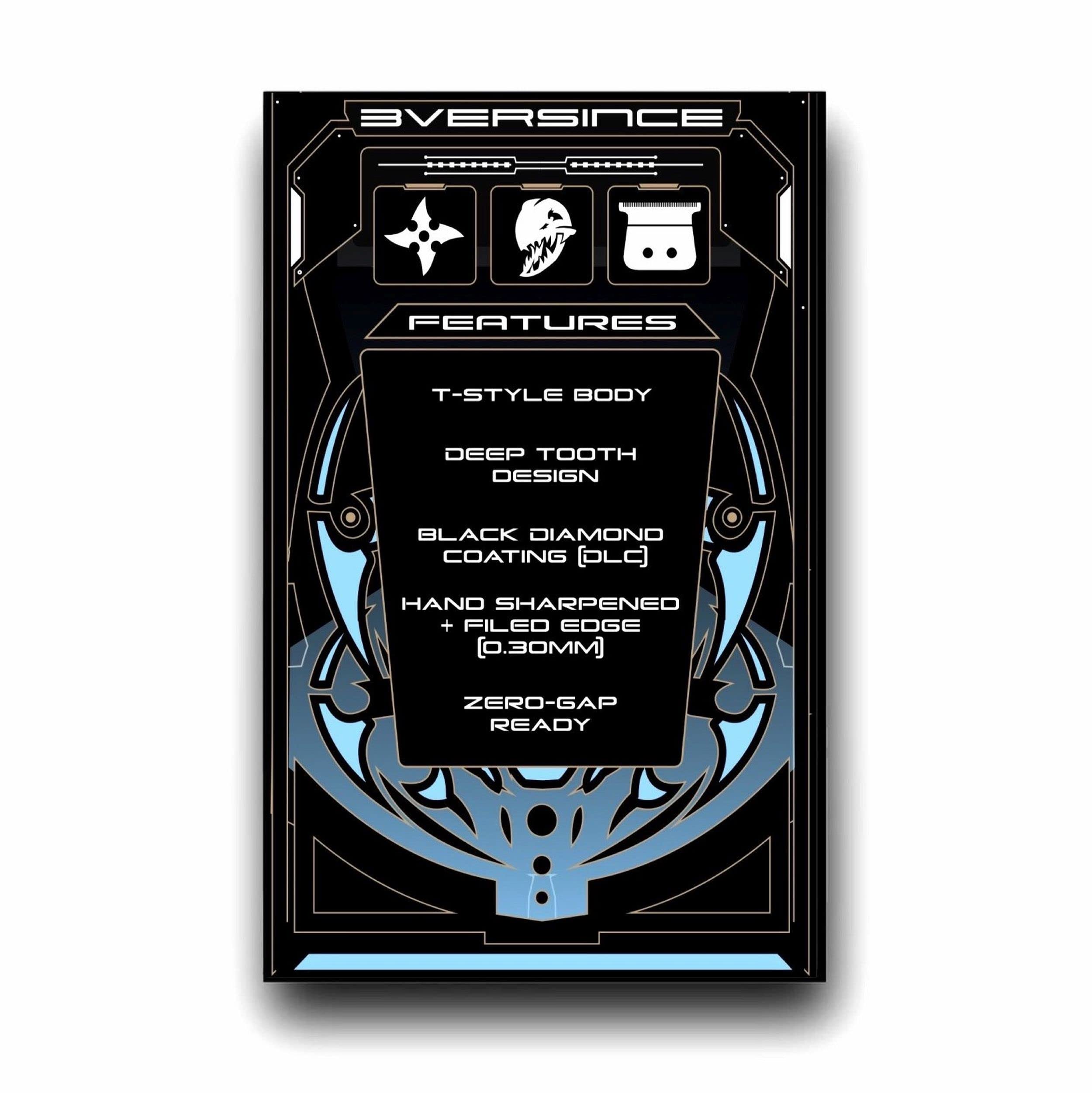 GAMMA+ 3Versince ES4 Deep Tooth DLC Ultimate Trimmer Blade Set with Deep Cutting Blade Fits Hitter, Evo, and Protege Models
