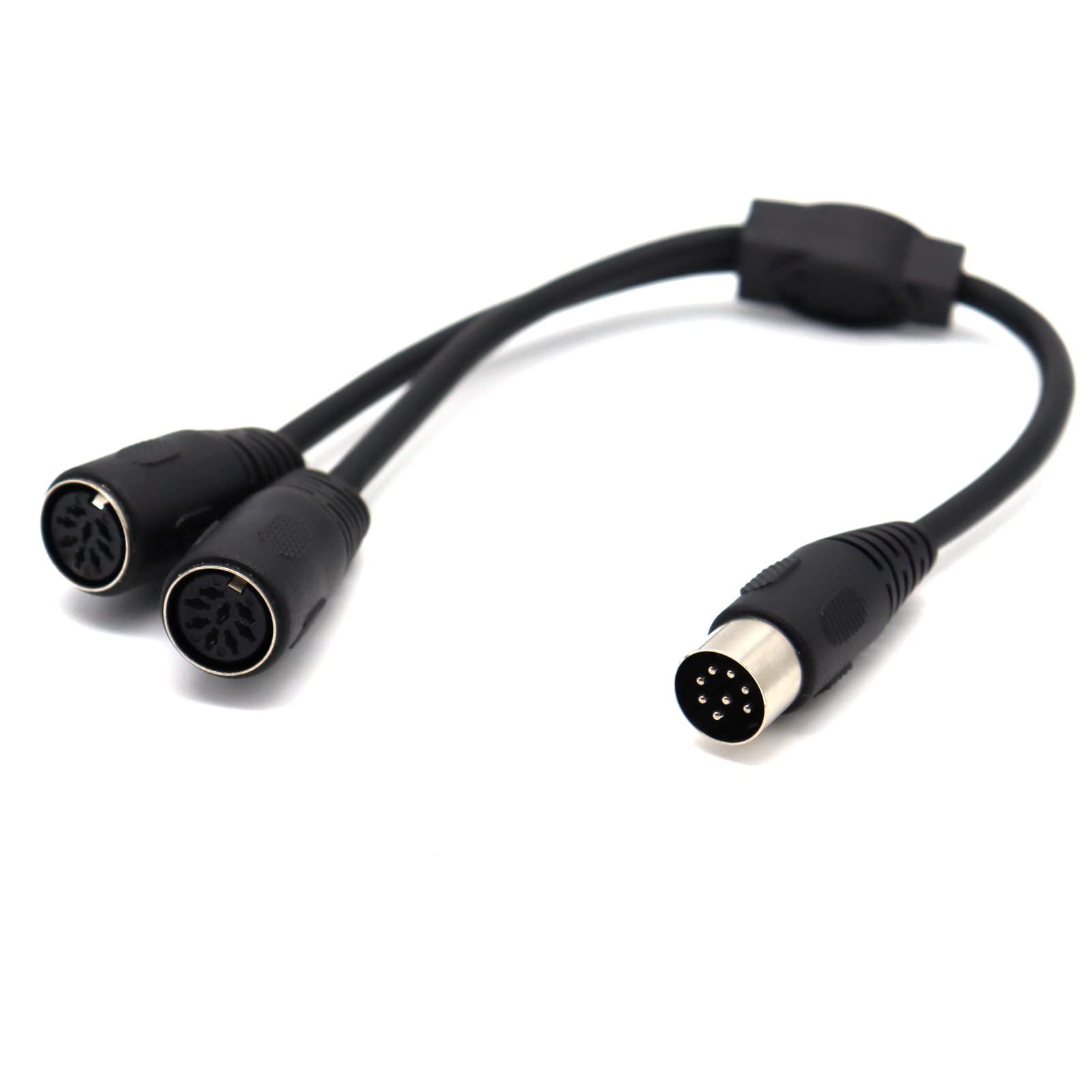 LOKEKE 8 Pin DIN MIDI Splitter Cable, 8 Pin DIN DIMI Male to 2 Din 8 Pin Female Y Cable Cord Wire Audio Socket Compatible with Bang Olufsen PowerLink MK2(8Pin to 8Pin)