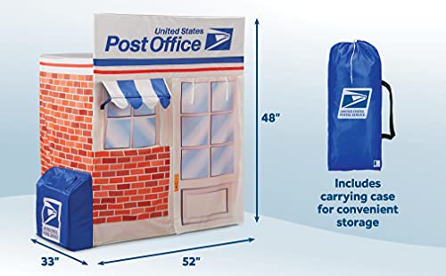 Kid Trax USPS Play Tent for Kids, Tent House for Kids, Large Front and Rear Openings, Mail Collection Box, Includes Carrying Case, Mail Truck or Carrier Accessory, Kids Play House, Post Office Toys