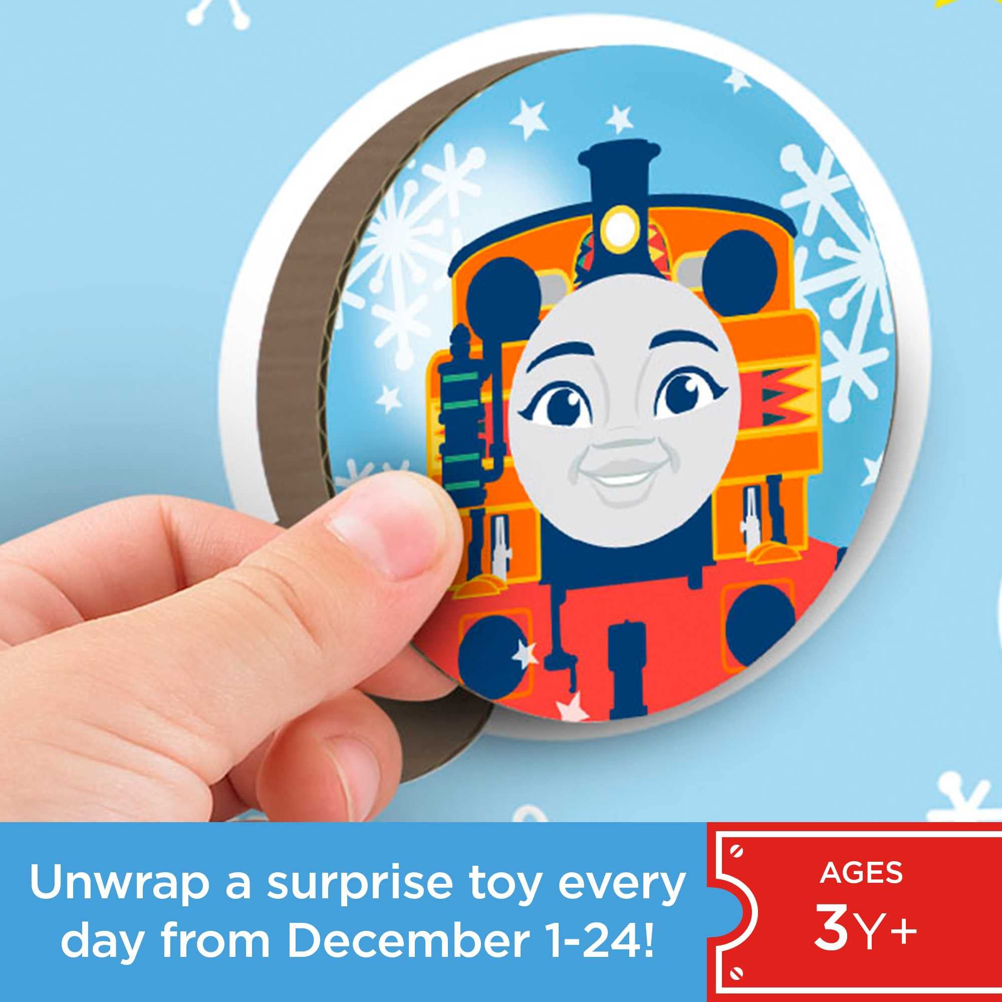 Thomas & Friends MINIS Advent Calendar 2022, Christmas gift, 24 miniature toy trains and vehicles for preschool kids ages 3 years and up