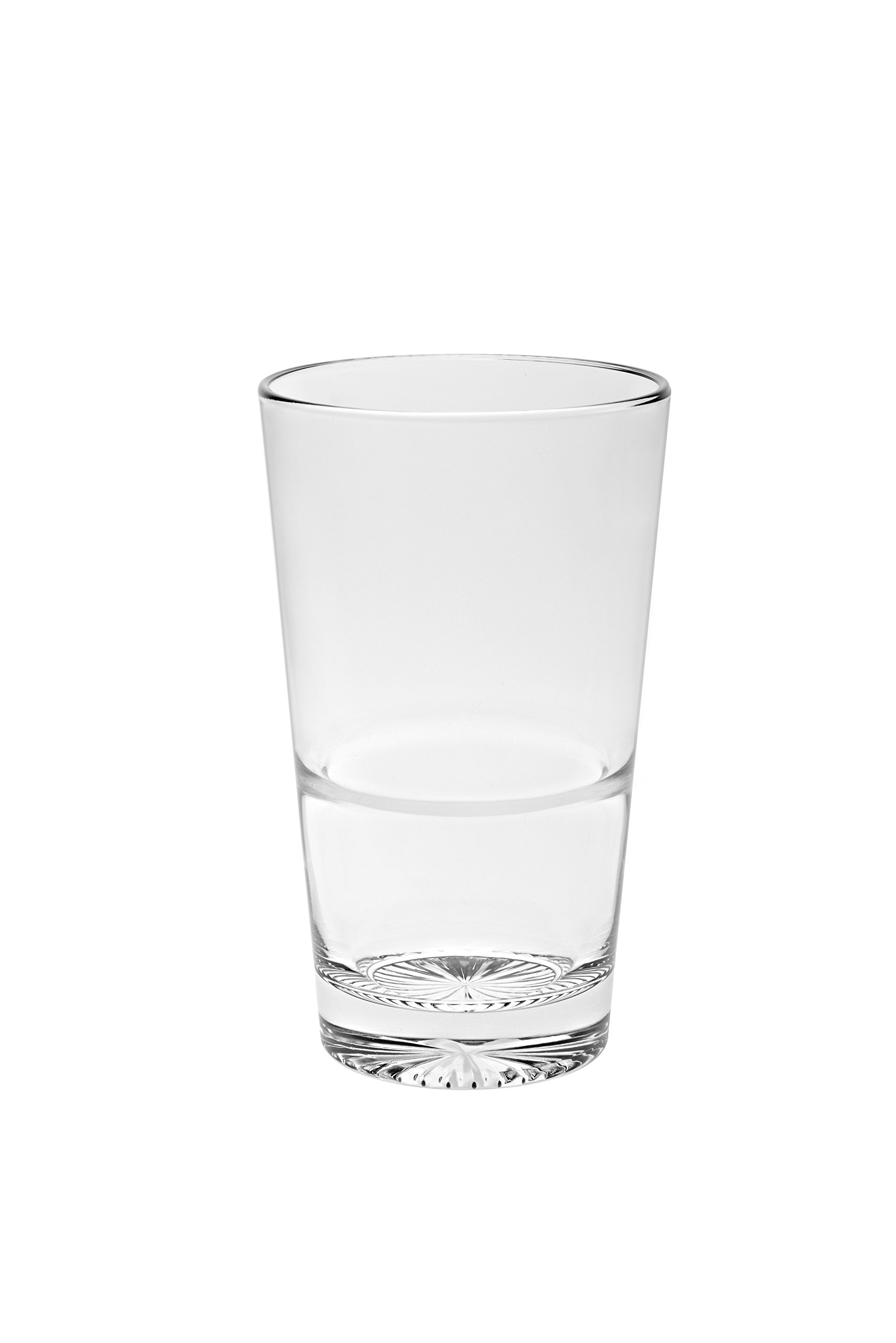 Barski - European - Glass - Hiball Tumbler- Stackable - Won't Get Stuck - Artistically Designed - 14.2 oz. - Set of 6 Highball Glasses - Made in Europe