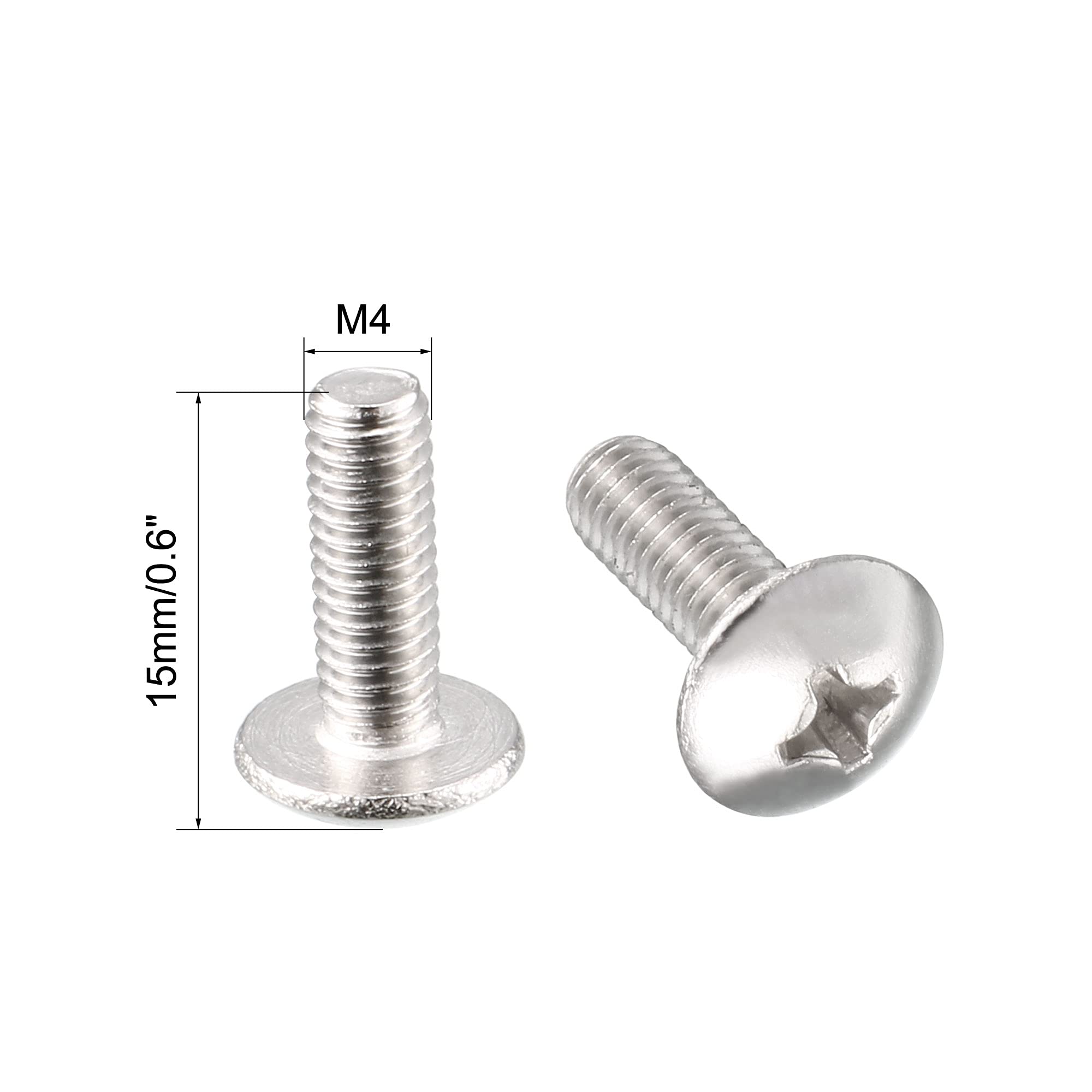 uxcell A15121600ux0584 M4x12mm Stainless Steel Phillips Head Machine Screws (Pack of 50)