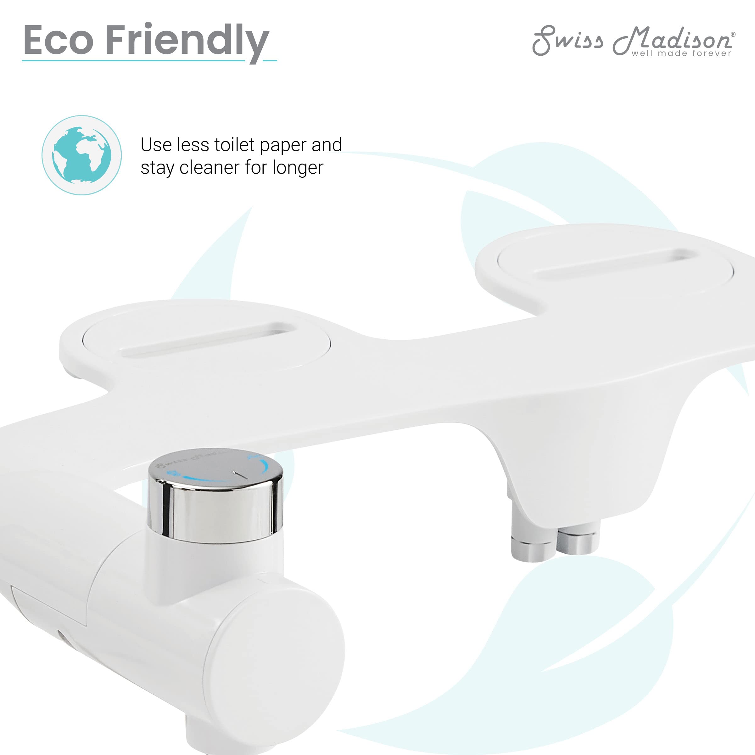 Swiss Madison Well Made Forever SM-BSA01 Aqua Non-Electric Toilet Bidet Seat Attachment, White