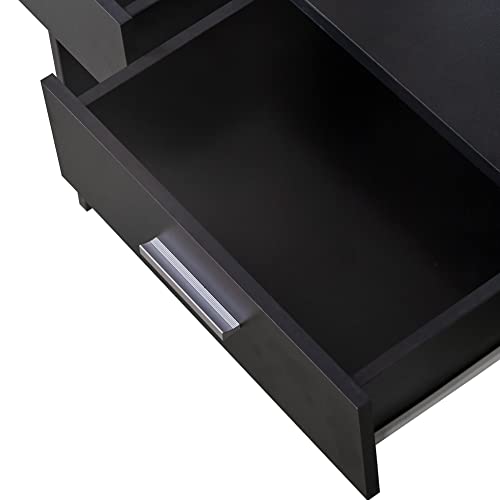 CLIPOP Modern Makeup Table with Mirror and Chair, Dressing Table with Light, 2 Drawers, Bedroom Dressing Table with 12 LED Lights and 3 Colors Lighting, Vanity Stool for Women, Girl’s Room (White)