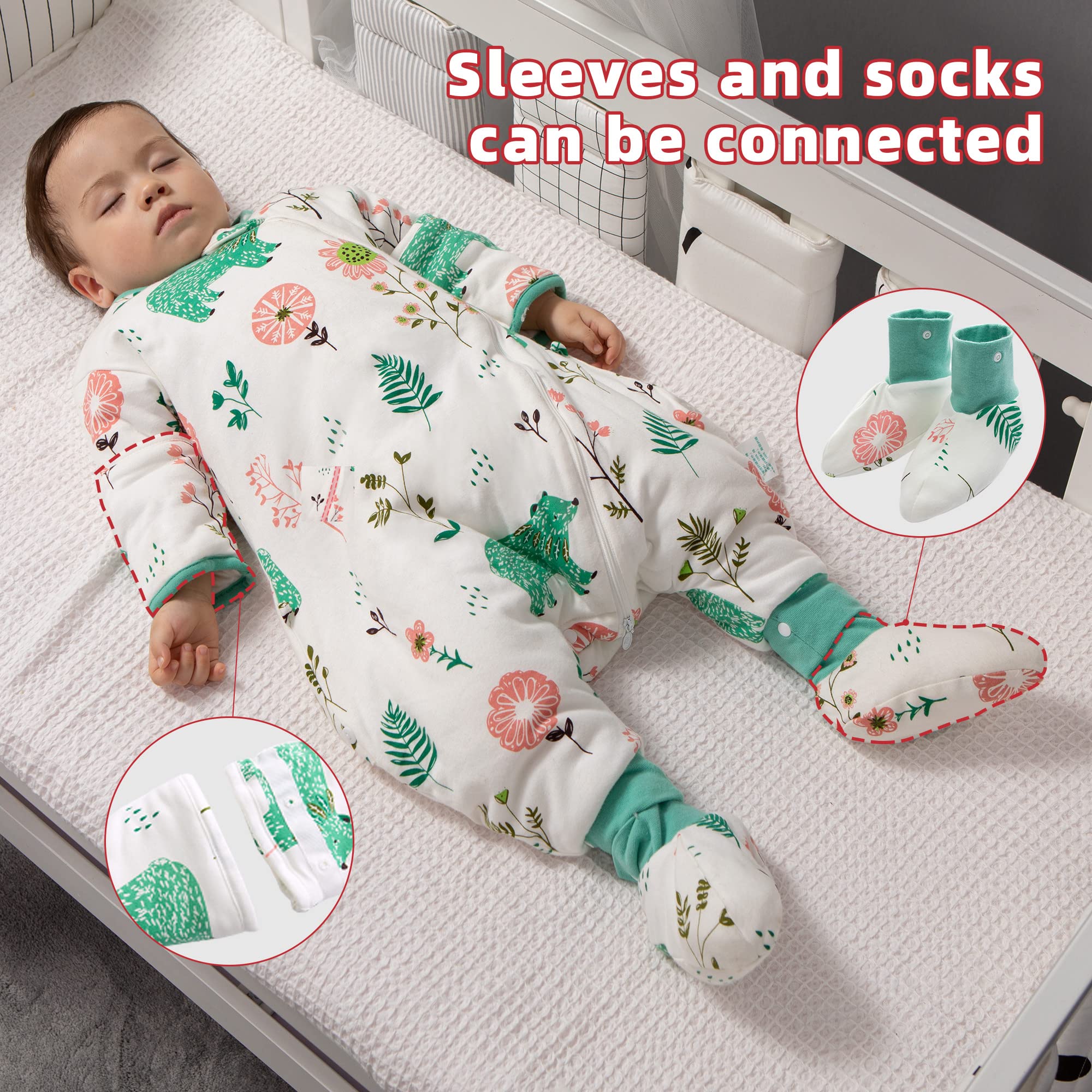 BN Toddler Footie Sleeping Sack with legs and sleeves - Sleeping Bag 3-4 Years Old(New polor Winter l)