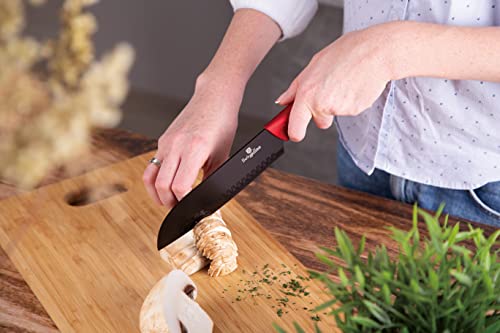 Berlinger Haus Kitchen Knife Set with Block, 8 Piece Knives Set for Kitchen, Cooking Knives with Kitchen Shears and Sharpener, Sharp Cutting Stainless Steel Chef Knife Set with Acrylic Stand, Red