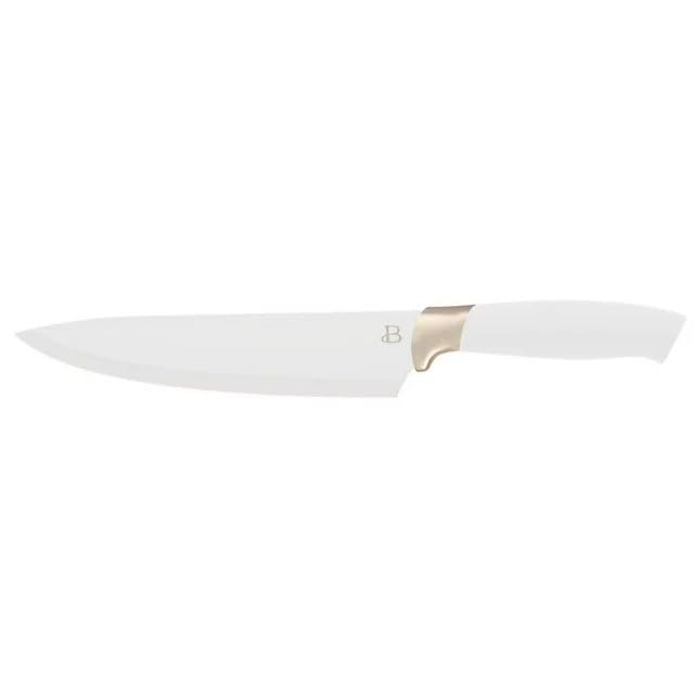 Generic 6 Piece beautiful Stainless Steel Knife Set in White Champagne Gold By Drew Barrymore