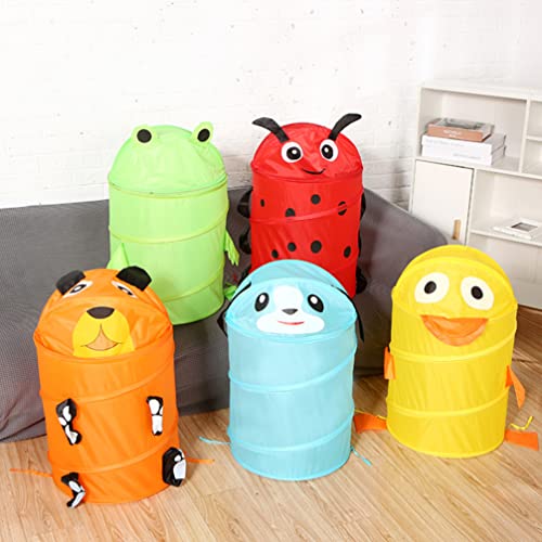 Cartoon Dirty Cloth Toys Bag: Laundry Hamper Bag Frog Laundry Basket Collapsible Fabric Laundry Clothes Bag Folding Washing Bin for Bathroom College Closet Behind Doors