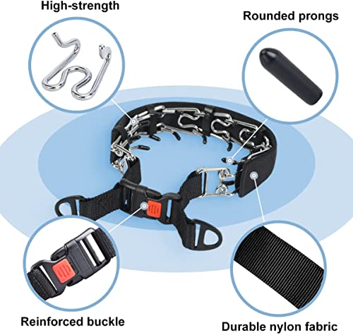 CBBPET Dog Prong Collar, Adjustable Dog Training Collar with Quick Release Buckle for Small Medium Large Dogs