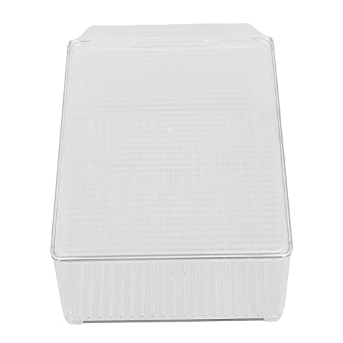 Delaman Pantry Storage Bins with Lid Large Capacity Transparent Food Grade Portable Durable Multifunction Pantry Containers(B)