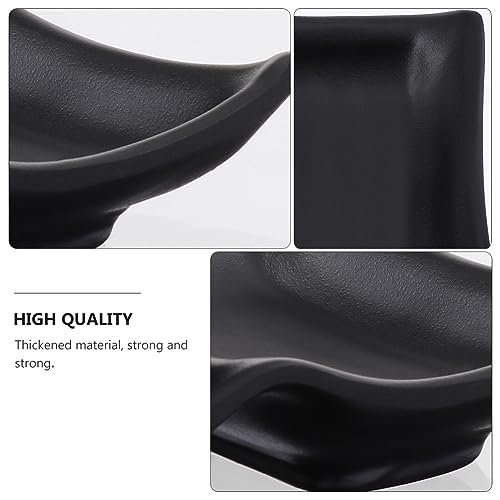 DOITOOL Japanese Serving Tray 2Pcs Dual Dipping Bowls Melamine Sauce Dishes Divided Soy Sauce Dishes Sushi Dipping Plates BBQ Sauce Food Containers