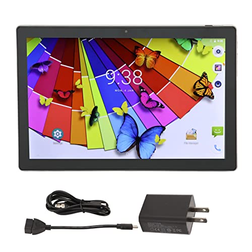 BUUA 10.1in Tablet, 8GB RAM 256GB ROM 100 to 240V 5G WiFi Octa Core Gaming Tablet for Office (US Plug)