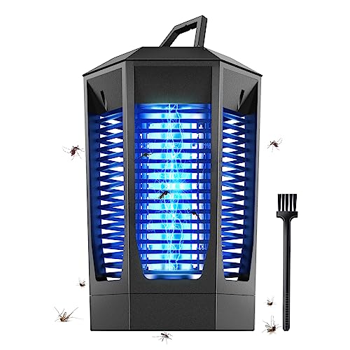 Bug Zapper Outdoor,4200V Electric Mosquito Zapper Indoor,18w Intelligent Light Sensor Insect Fly Zapper,with 10ft Power Cord,for Home, Patio, Kitchen, Backyard, Camping