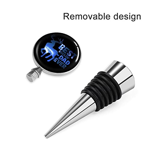 Best Buckin' Dad Ever Deer Wine Bottle Stopper Zinc Alloy Beverage Bottle Stoppers for Gifts Bar Holiday Party Wedding