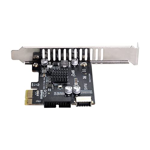 ChenYang USB 3.0 20Pin & USB 3.1 Gen 1 Type-E Front Panel Socket to PCI-E 1X PCI Express Expansion Card Adapter