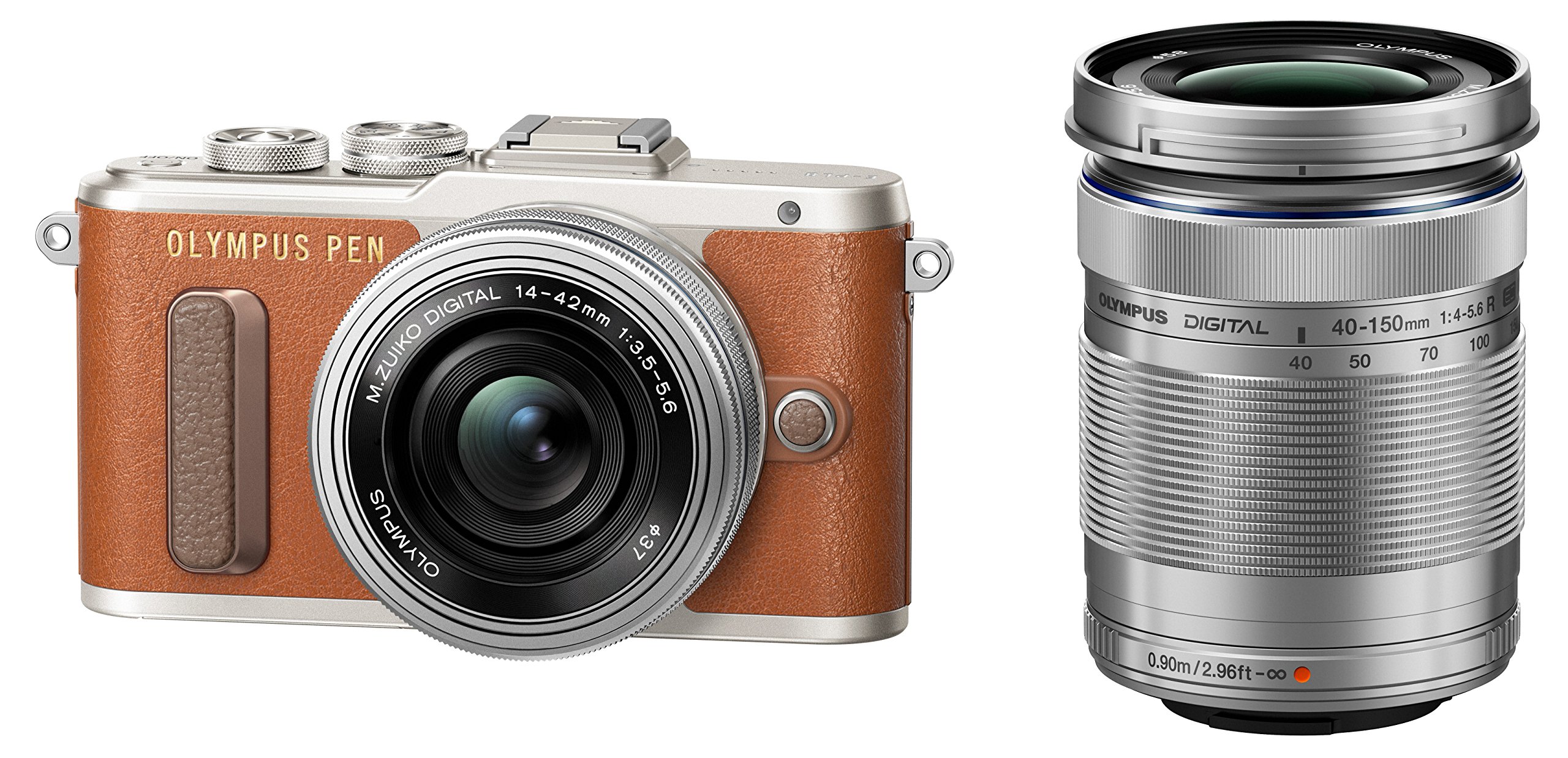 OLYMPUS PEN E-PL 8 EZ double zoom kit [Brown][International Version, No Warranty]