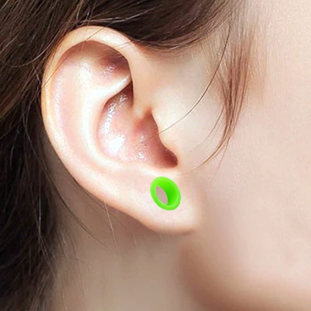 AtoZ Piercing 5/8 Inch - 16MM Green Soft And Flexible Silicone Double Flared Tunnel Ear Plug - Sold by Piece