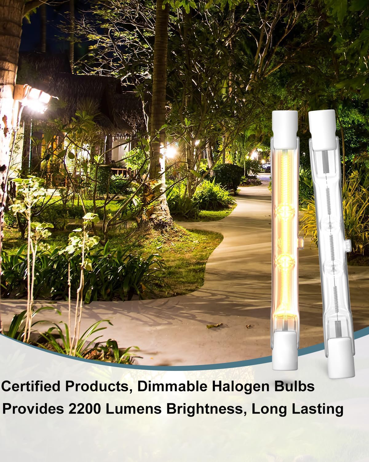 Vannise R7S Bulb 100W, 5 Pack Halogen R7S 78MM T3 100W 120V Halogen Light Bulb, R7S Dimmable 2800K Warm White, Long Lasting 3 Inch Long Double Ended Light Bulb for Work, Security, Landscape Light