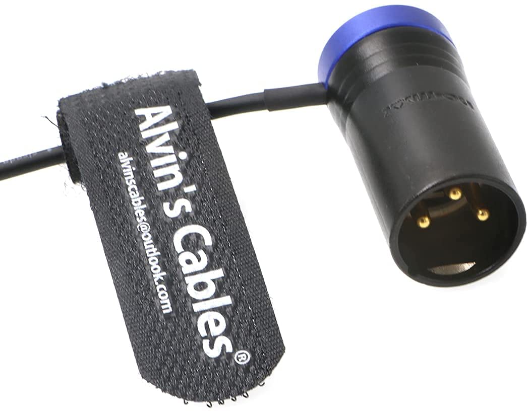 Low-Profile Audio-Cable for Sennheiser-EK-2000 XLR 3-Pin Male to Locking-3.5mm-TRS Right-Angle Balanced Cable for Sound Devices 633 688 Zaxcom Zoom Alvin's Cables Blue