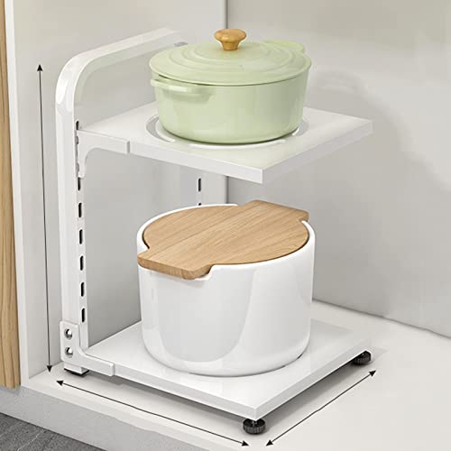 BREWIX Under Sink Organizer, Under Sink Storage Organizer, Under Cabinet Organizer Basket, Multi-Purpose Under Sink Shelf for Bathroom Kitchen, White Shelf (Color : White, Size : 2 Floors)