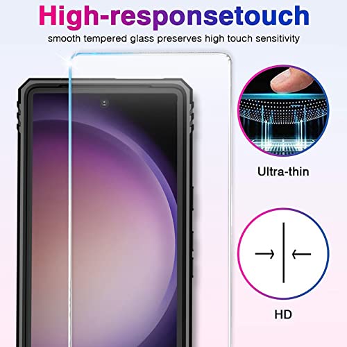 Cases for Samsung Galaxy S23 5G Case with Screen Protector [Military Grade Drop] Heavy Duty Silicone Rugged Shockproof Protective Cover for Samsung Galaxy S23 5G Phone Case with Ring Kickstand Hard