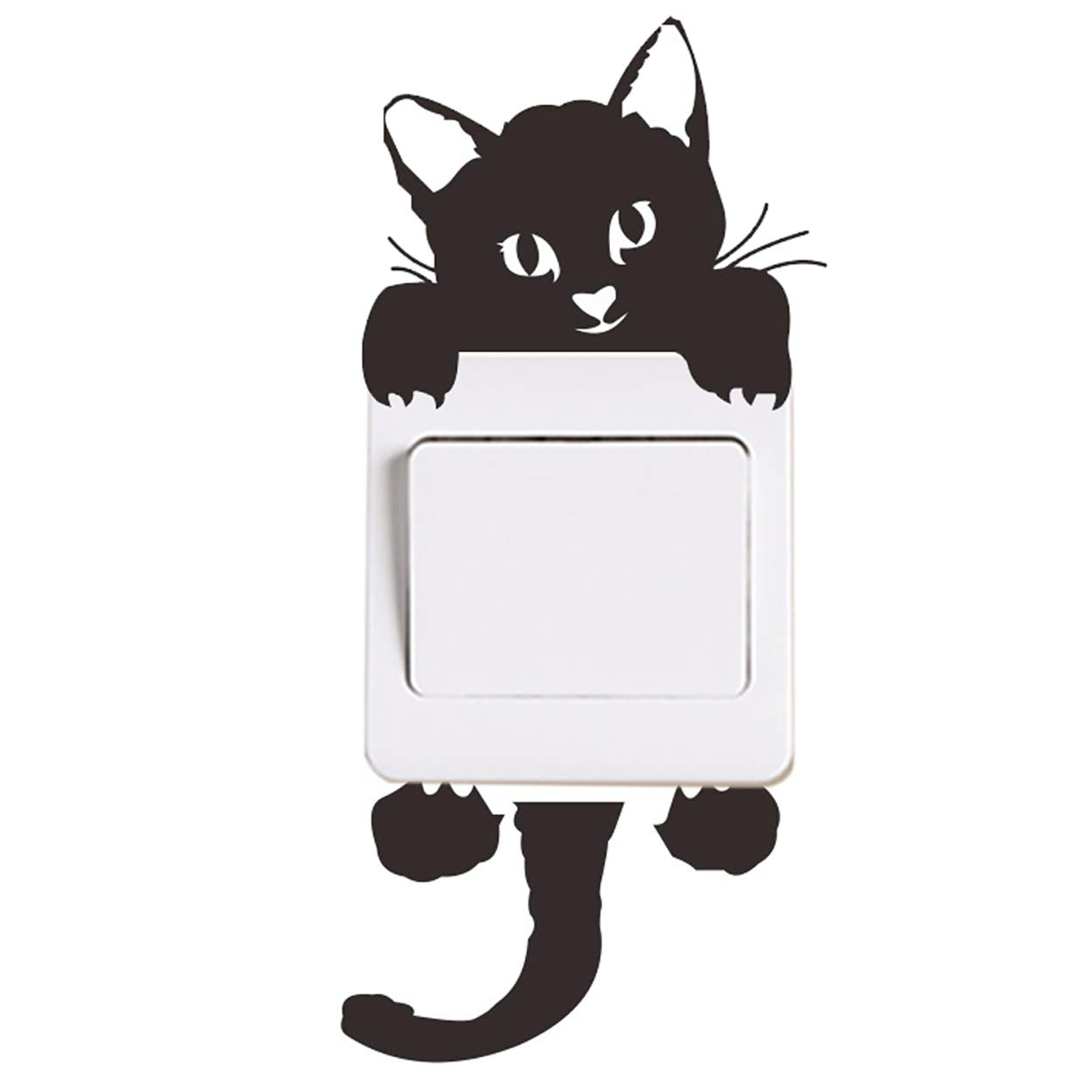 Harlorki Little Black Cat Wall Stickers Light Switch Decor Decals Art Mural Baby Nursery Room Decorations
