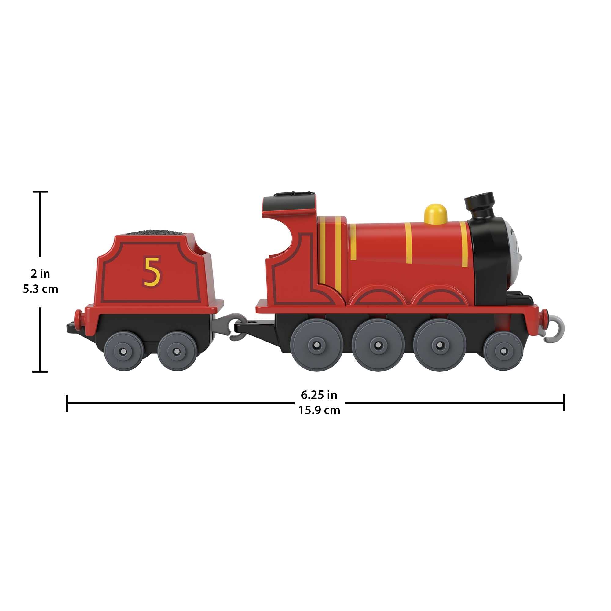 Thomas & Friends Fisher-Price die-cast Push-Along James Toy Train Engine for Preschool Kids Ages 3+