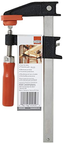 Bessey Clutch Style Bar Clamps - 6 In 600 lb - GSCC2.506 - Woodworking Clamps with Ergonomic Handle, Non-Marring Pads, Durable Cast-Iron Jaws & Serrated Rail for Carpentry & Cabinetry