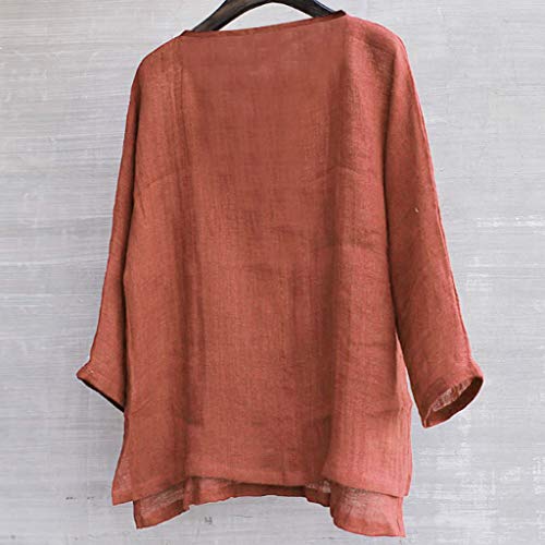 YOMXL Men's Summer T-Shirt V Neck Cotton Linen Hippie Shirts Beach Yoga Thin Tops Solid Color Tees