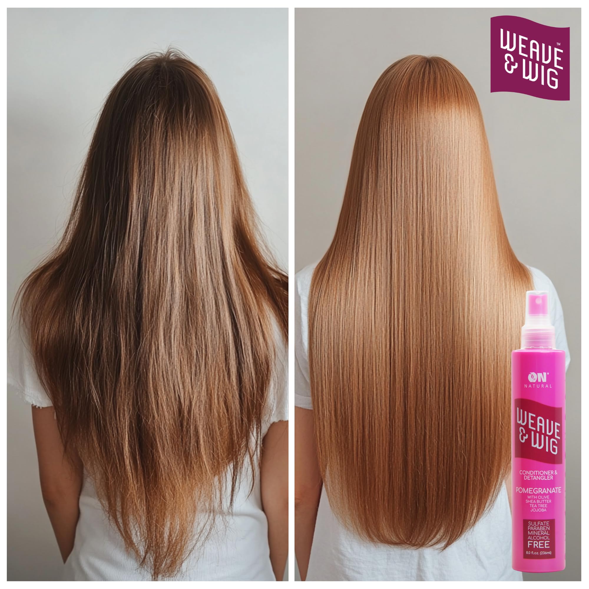 ON Organic Natural Premium Oil-Free Weave & Wig Conditioner & Detangler Tangerine 2.0 fl oz