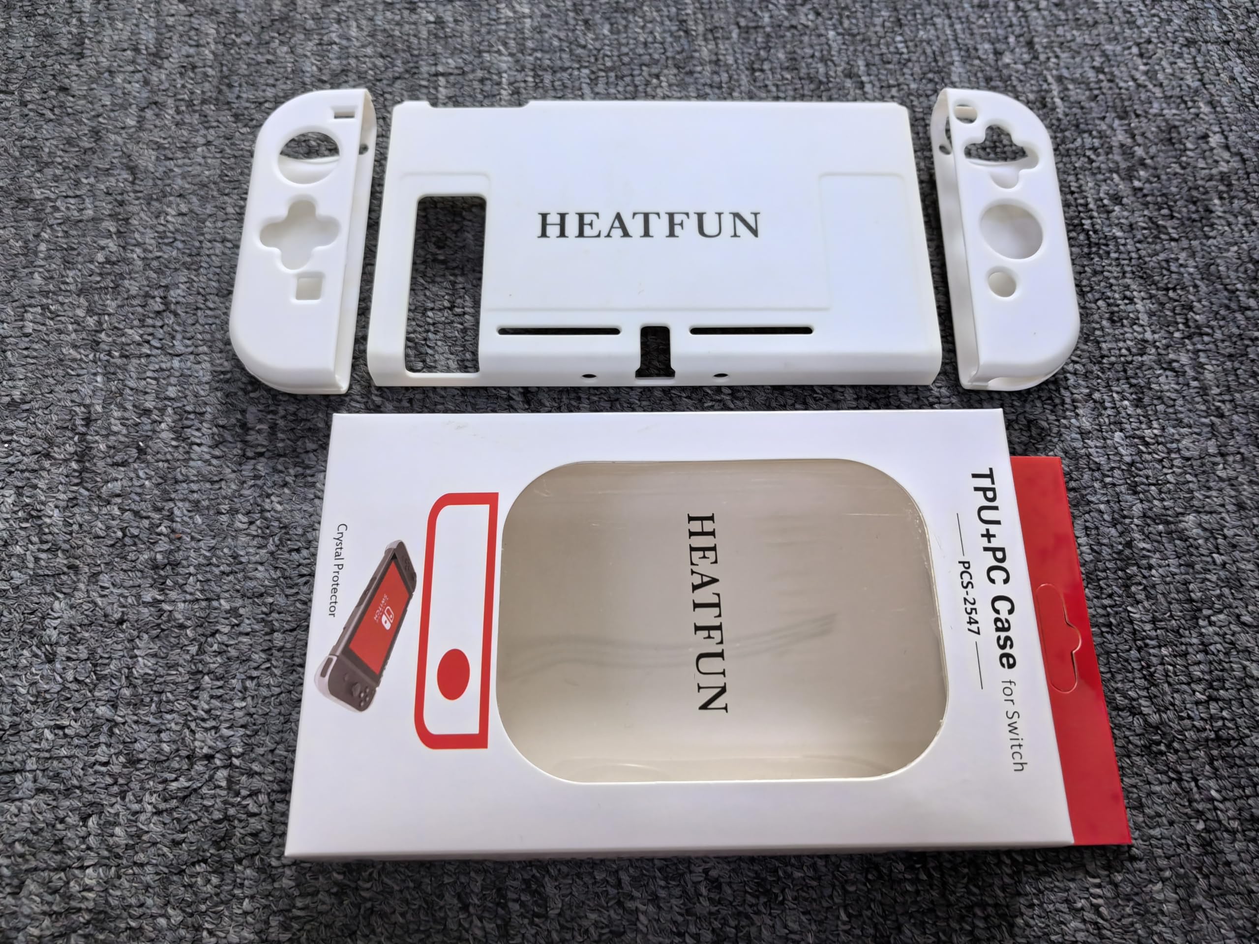 HEATFUN Protective Shell Case for Switch, Dockable White Cover Case for Switch