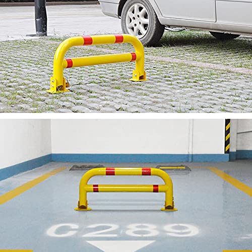 CAIMIAO Double-Rod Double-Lock Parking Space Lock,Heavy Duty Fold Down Metal Parking Obstacle Detachable,Folding Anti-Theft Lock Parking Post for Security Driveway Parking