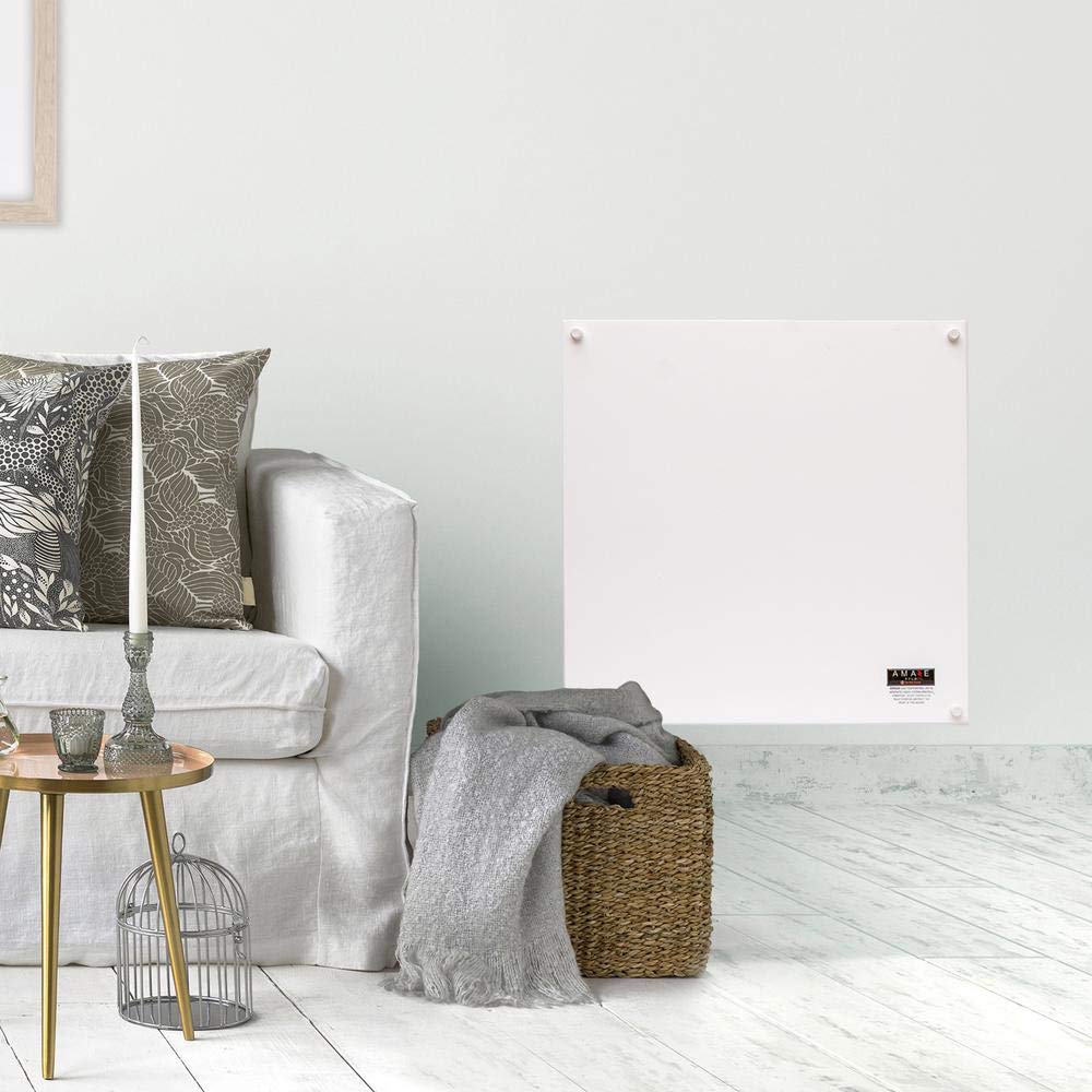 Convection Panel Heater - 400W Amaze Solo Energy Efficient Space Heater for Bedroom, Bathroom & Garage - 24″x24″ Paintable & Silent Electric Heater w/Wall Mount Kit, Up to 150 sq ft - Amaze Heaters