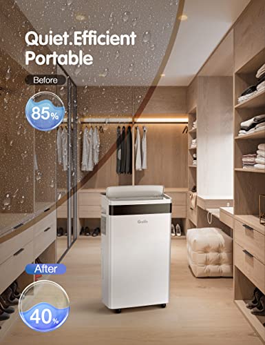 Dehumidifiers for Home and Basement, Grelife 4,500 Sq. Ft 50 Pint Dehumidifier with Drain Hose, 3 Modes, Child Lock, 24H Timer,Defrost,Dry clothes,Easy-to-clean filter,for Large Room, Bedroom,bathroom