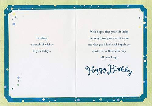 Designer Greetings Sparkling Balloons and Blue Foil Lettering Nephew Birthday Card
