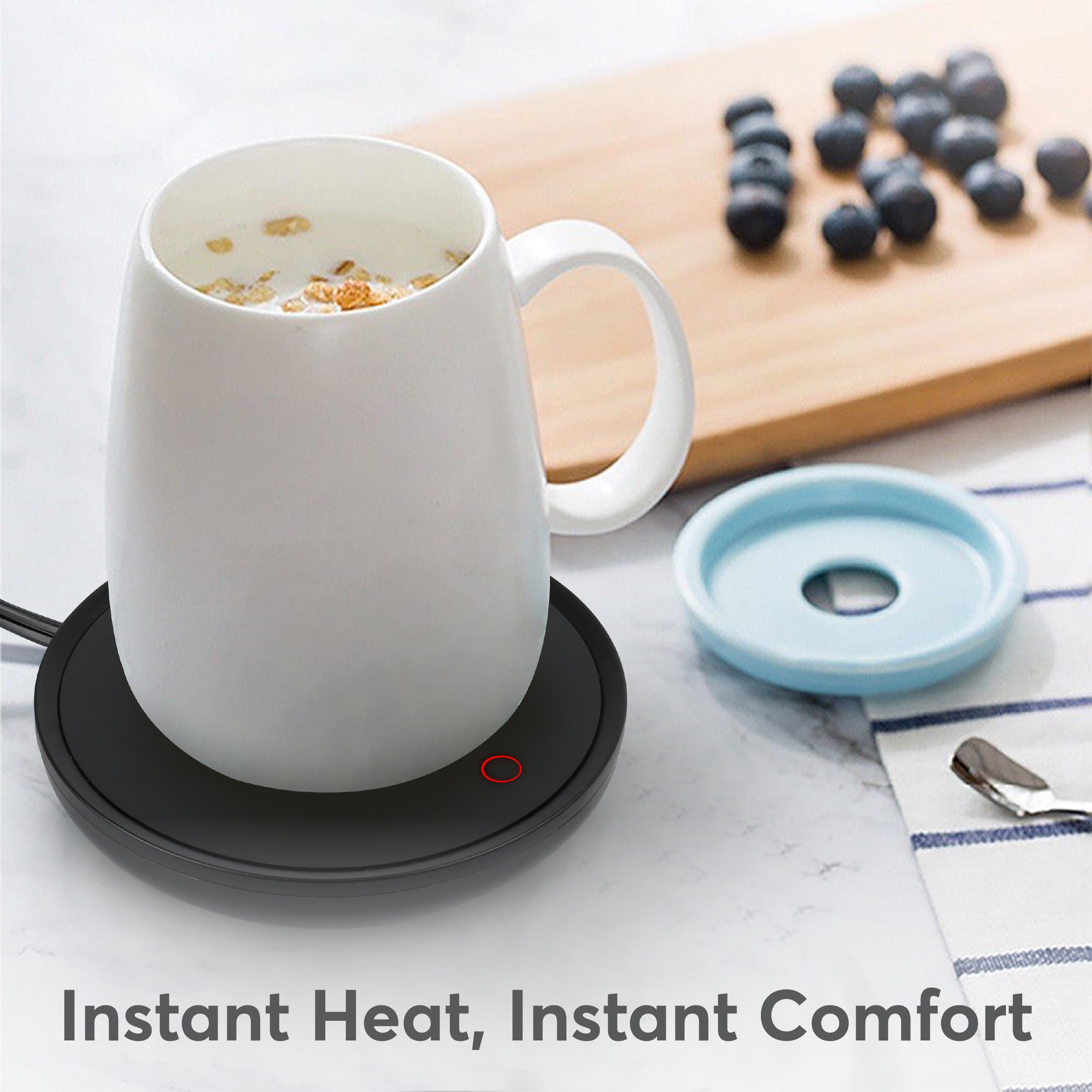 Coffee Mug Warmer - Compact Coffee Cup Warmer for Desk with Auto On/Off - Multipurpose Electric Candle Warmer Plate & Coffee Warmer for Desk, Durable, Safety Auto-Shutoff - Perfect for Home & Office