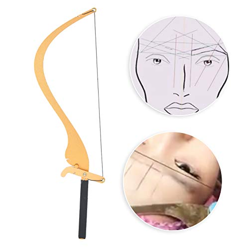 Eyebrow Mapper With Strings, Eyebrow Tattoo Line Mark Ruler Microblading Tool Set For Mapping Precise For Eyebrow Color Eyebrow-Makeup Lines Semi Permanent Make Up(Gold)