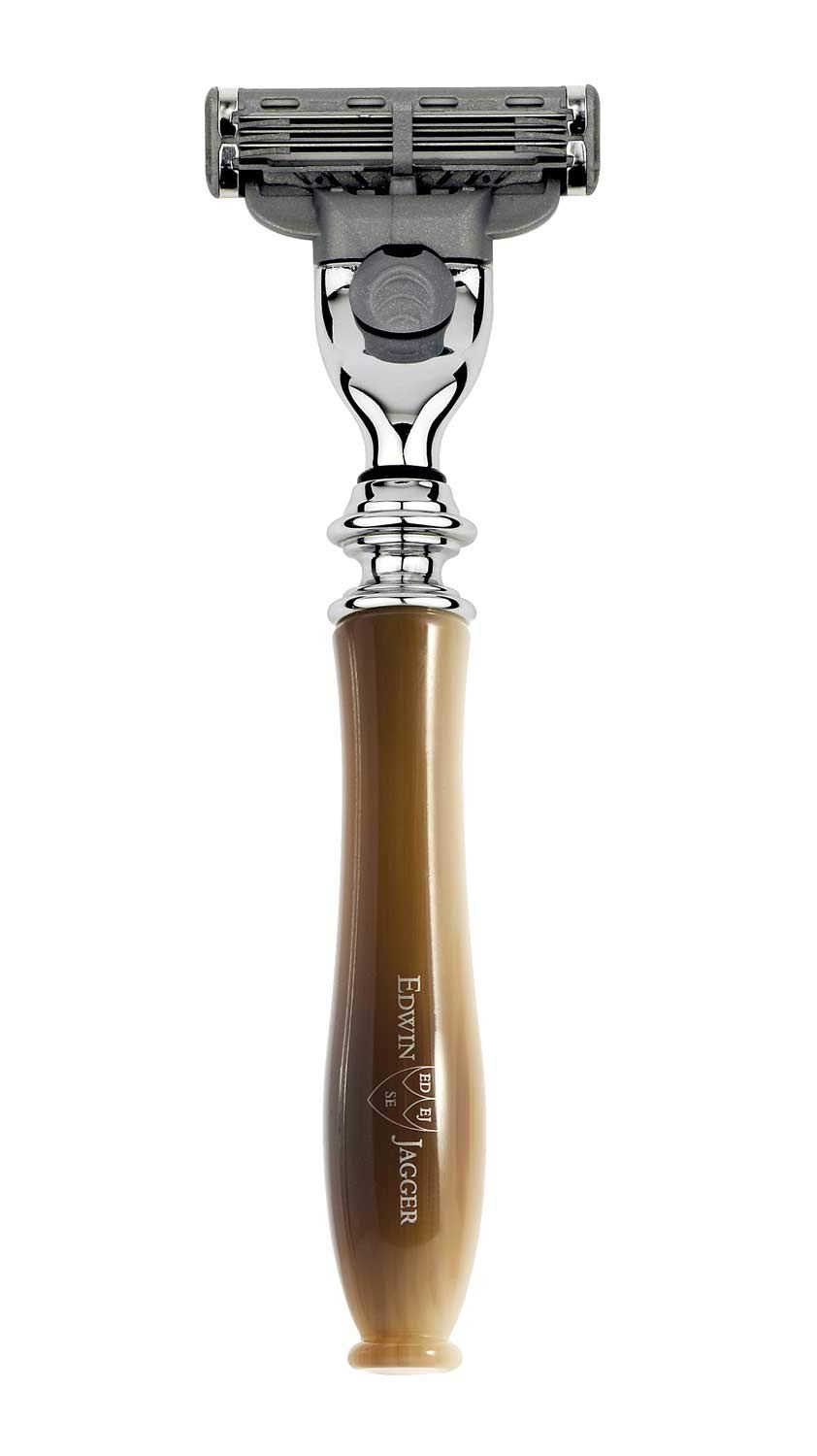 Edwin Jagger Plaza Range Handle Compatible With Gillette Mach 3 Cartridges (Imitation Light Horn)