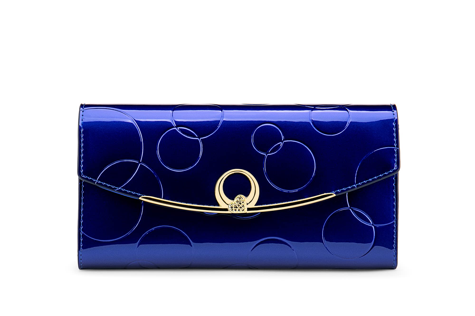 LYRRSH Women's Wallet Leather Long RFID Blocking Large-capacity Wallet Multifunctional Anti-theft Credit Card Holder (blue), 19cm*10cm*3.5cm