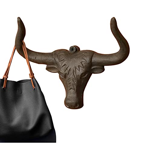 Coat Hooks Wall Mounted,JfwuHap 1 Piece Wall Hangers Iron Hook Bull Head Hook Animal Shaped Coat Hat Hooks Metal Wall Hooks Hangers Wall Hooks , Wall Hooks for Hanging Clothes Backpack Coats