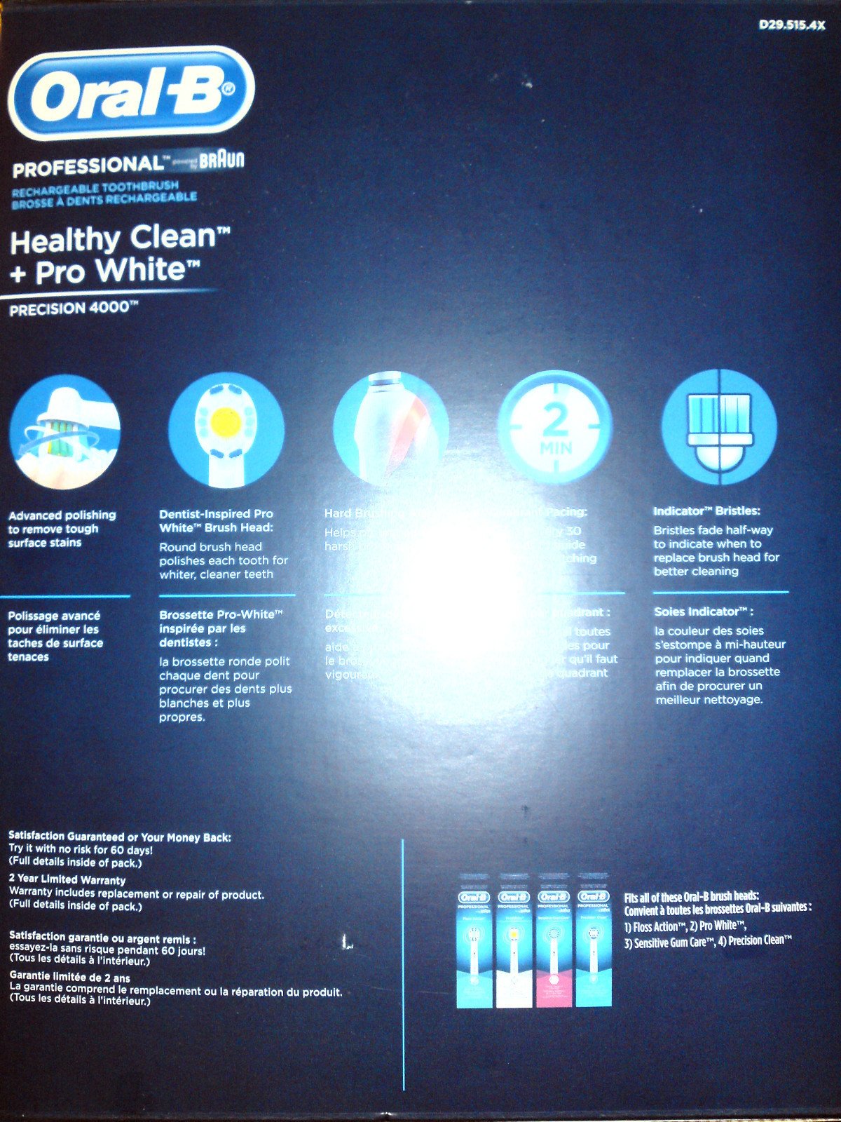 Oral-B Healthy Clean and ProWhite Precision 4000 Rechargeable Electric Toothbrush, 1 Count