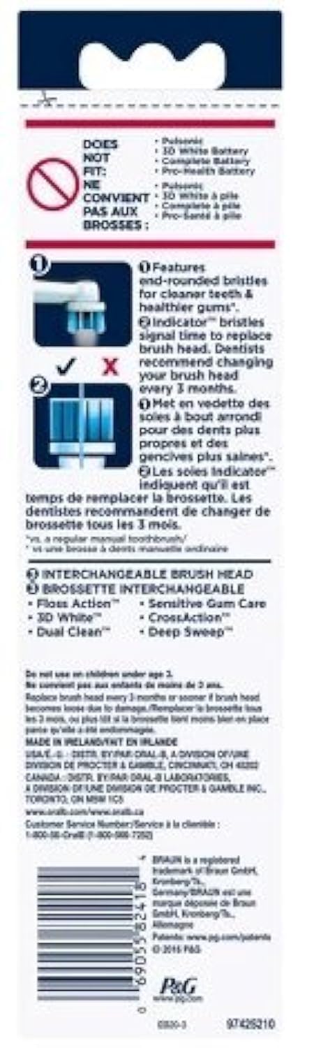 Oral-B Toothbrush Heads Rechargeable Card Of 3
