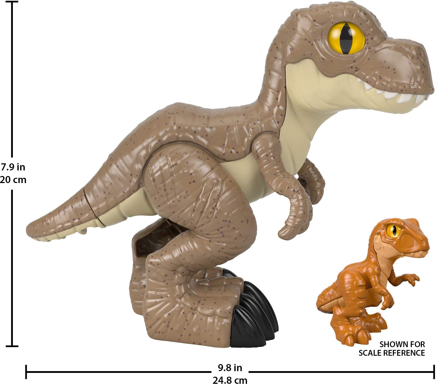 Fisher-Price Imaginext Jurassic World Dino Attack Pack, extra-large 9.5 inch T.rex and 9 inch raptor figure set for preschool kids ages 3 to 8 years